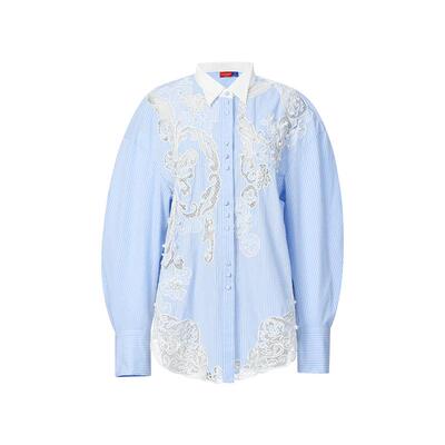 【杨超越同款】lefame拉飞姆航海系穿搭蓝色衬衫外套上衣衬衫女