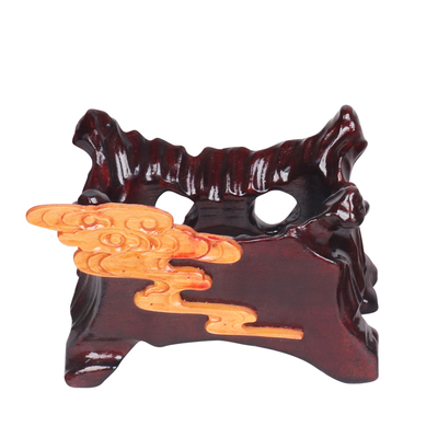 实木椭圆形工艺品摆件石头底座