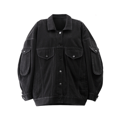 handlessinc宽松翻领牛仔外套