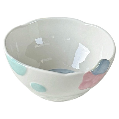 乃栗浮雕葡萄陶瓷釉下彩家用饭碗