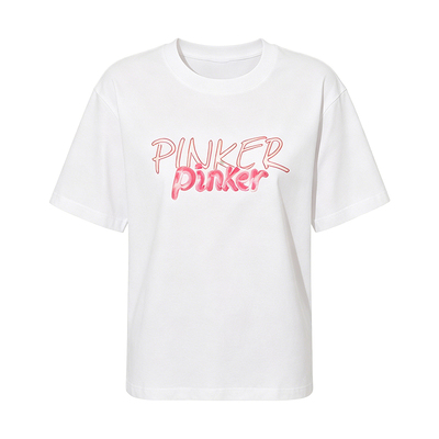 DPLAY白色圆领有弹云感T恤pinker胶印后领绣标2026夏新品