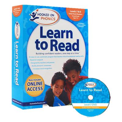 英文原版 自然拼读法Hooked on Phonics Learn to Read 2nd Grade Ages 7-8 Complete 儿童自然拼读教材迷上语音系列附DVD