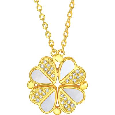 六桂福恋恋四叶草银项链