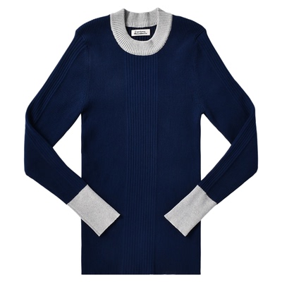 柴米美式复古拼色长袖T恤