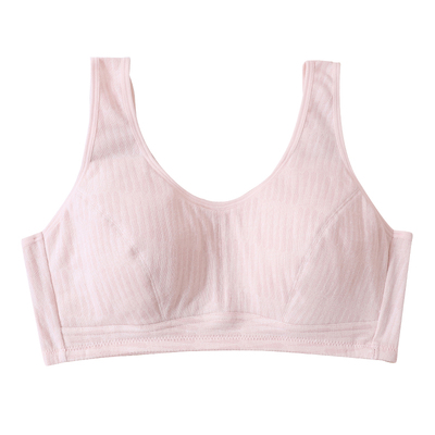 透气纯棉固定杯中老年内衣文胸