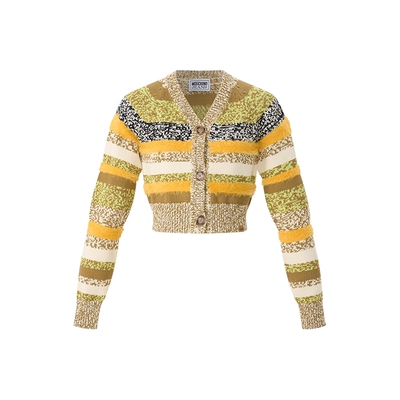 【季末特惠】Moschino Jeans 2026早春 女士撞色条纹设计针织开衫