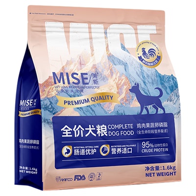 MISE美斯鸡肉果蔬卵磷脂冻干肉松全价犬粮泰迪比熊成幼犬专用狗粮