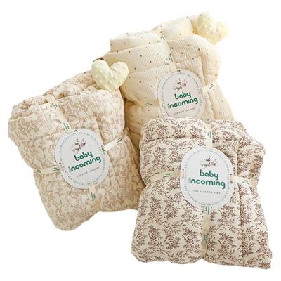 安抚豆豆绒婴儿纱布被子四季通用