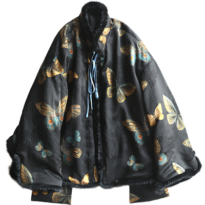 云澍原创新中式花罗香云纱棉衣