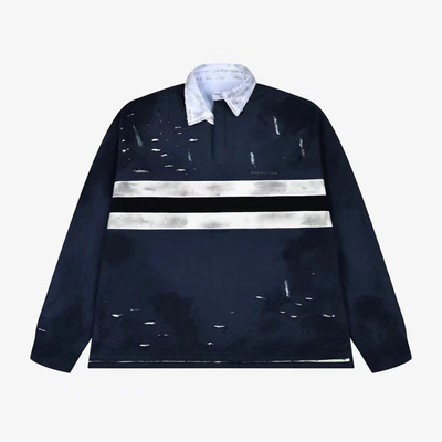 GRAILZ新做旧磨破卫衣polo衫