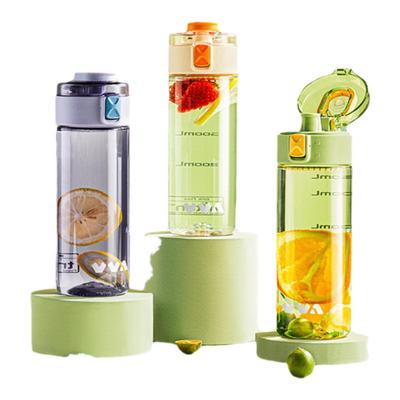 进口tritan儿童学生水杯细长防漏一键弹盖便携可放书包侧兜杯子