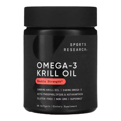 Sports Research南极精萃磷虾油磷脂焕活大脑虾青素自护力omega3