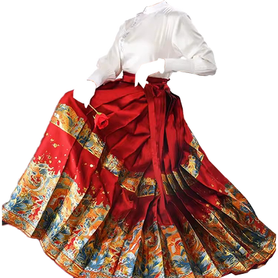 【如梦霓裳丨琉璃行龙】原创明制马面裙女夏季红色高腰飞机衫上衣