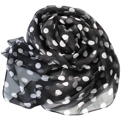 圆点围巾乔其纱垂感春秋季春秋季