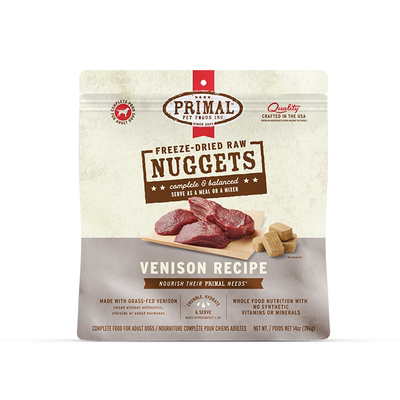 【自营】Primal生骨肉小鲜砖pr犬冻干鸭鹿肉狗冻干主食狗粮156g