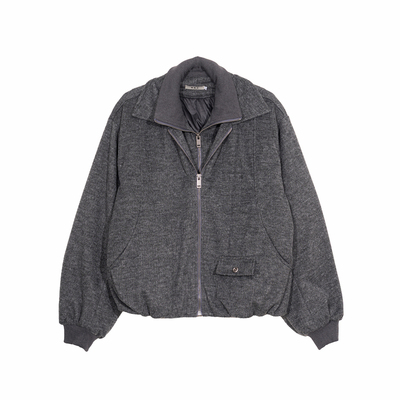 Hualun毛呢假两件羽绒服