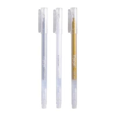 晨光白色银色金色手绘金属高光笔