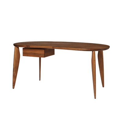 FeveTable胡桃木餐桌有机线条