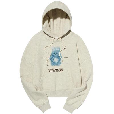 kirsh卡通图案连帽短卫衣