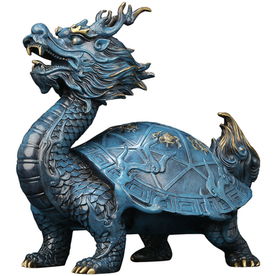 原创设计黄铜龙龟摆件吉善堂