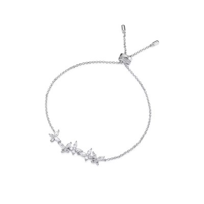 蝴蝶手链女生可调节925银