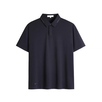 HIM汉崇 莫代尔翻领T恤刺绣舒适休闲商务男士短袖POLO衫 2026春季