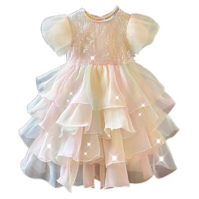 女童夏季白色洛丽塔蓬蓬裙婚礼服