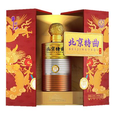 牛栏山华灯牌耀眼东方52度北京特曲浓香型白酒500mL 单盒装