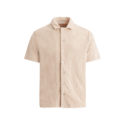 Holzweiler男士浅咖啡宽松Liwa针织提花衬衫