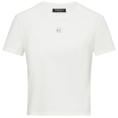 春新款修身撞色圆领正肩短袖T恤