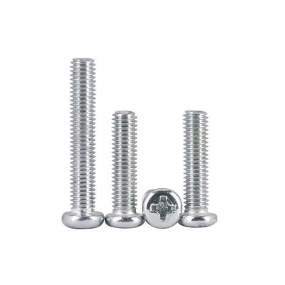 镀白锌十字圆头螺钉盘头机丝螺钉