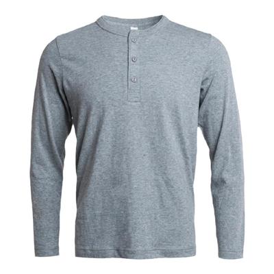 vintage全棉无缝亨利领长袖t恤