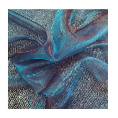 冰花阳离子闪光邹布料银丝欧根纱