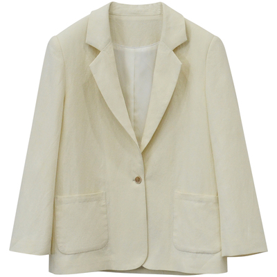 韩风宽松垫肩西装女短款小个子