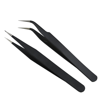 防静电镊子弯头细直尖头扁头不锈钢小镊子燕窝挑毛粉刺夹维修工具