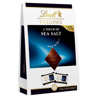 【新品上新】Lindt/瑞士莲特醇85%海盐黑巧克力精巧装21片115.5g