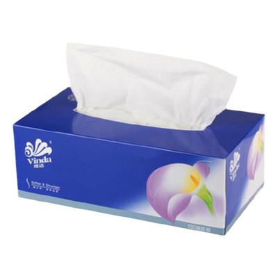 维达蓝色经典盒装100抽3层面巾纸
