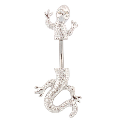 小壁虎肚脐环外贸热销款不过敏医用钛钢粗针人体穿刺 Belly ring