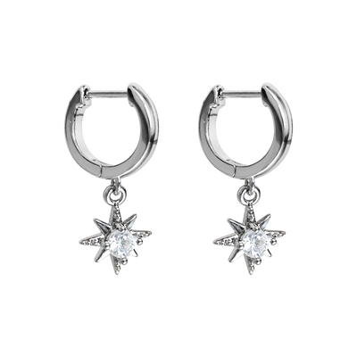 KNA珂娜「闪耀恒星」八角星芒耳圈316L医用钛钢耳扣小钻耳钉耳饰