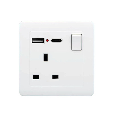 香港经典英标方孔13A皓月白插座