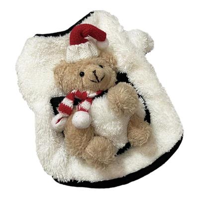 INS新款马尔济斯狗狗圣诞长袖毛衣秋冬猫咪毛绒外套宠物