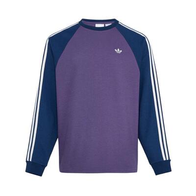 滔搏adidas阿迪达斯三叶草男子华夫格拼接运动休闲长袖T恤KV8868