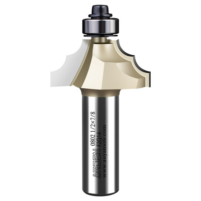 台湾进口雅登木工铣刀 双R线刀0802 桌边修边花式镂铣刀具1/2柄