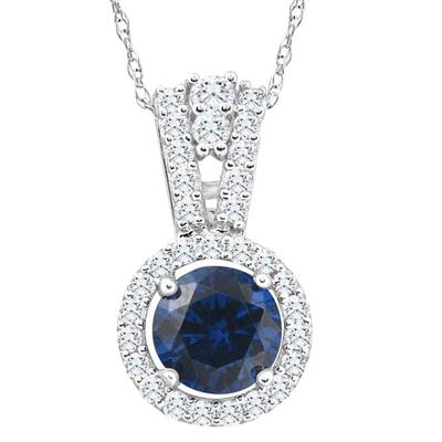自营 pompeii3pompeii 31 1/2Ct TW Blue Sapphire Halo Diamond