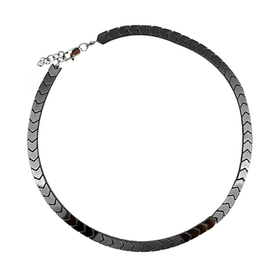 GuangYu黑胆石项链男潮酷设计感