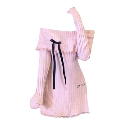 小女人最爱甜美A字裙针织连衣裙