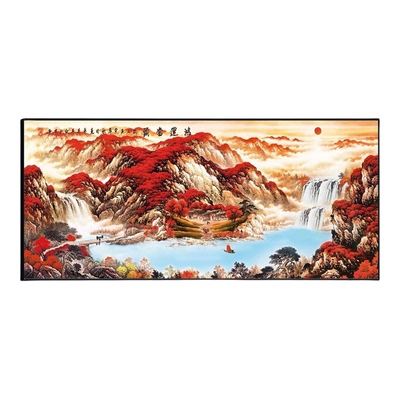 有山无水靠山图泰山日出挂画客厅背景山水风景画办公室国画装饰画