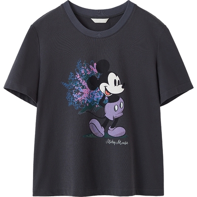 播商场同款迪士尼米奇系列印花短袖T恤女25早秋新款BDS3YD3031