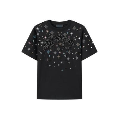 Ed Hardy埃德哈迪2026春季新款女士烫钻珠片短袖T恤E1SAW237