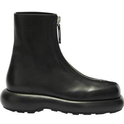 【甄选折扣】JIL SANDER 女士 拉链皮革短靴